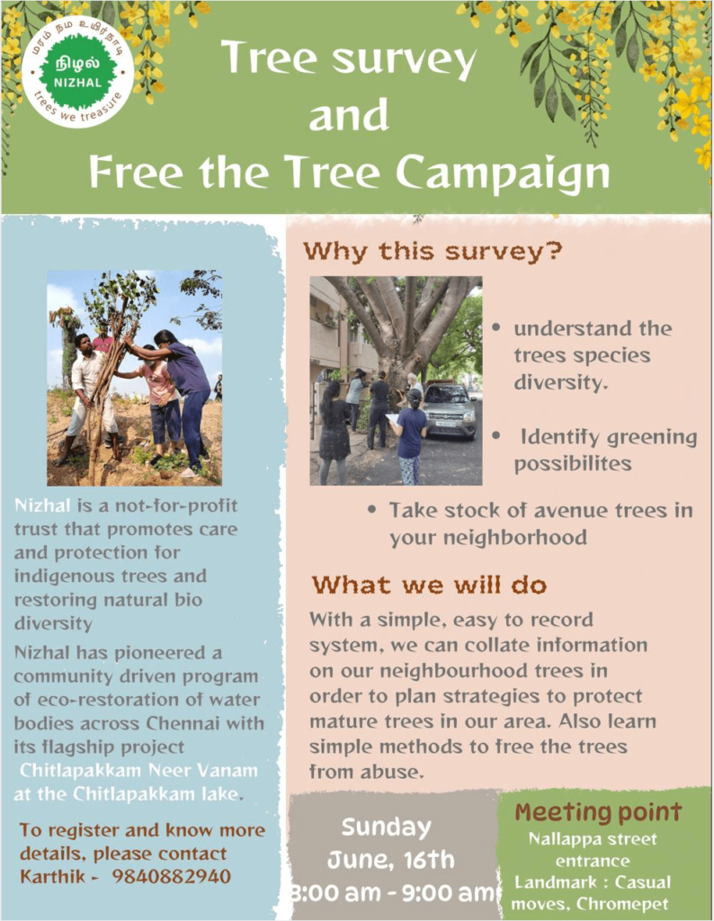 Tree Survey and Free the tree campaign on 16 June, 2024 – nizhaltn